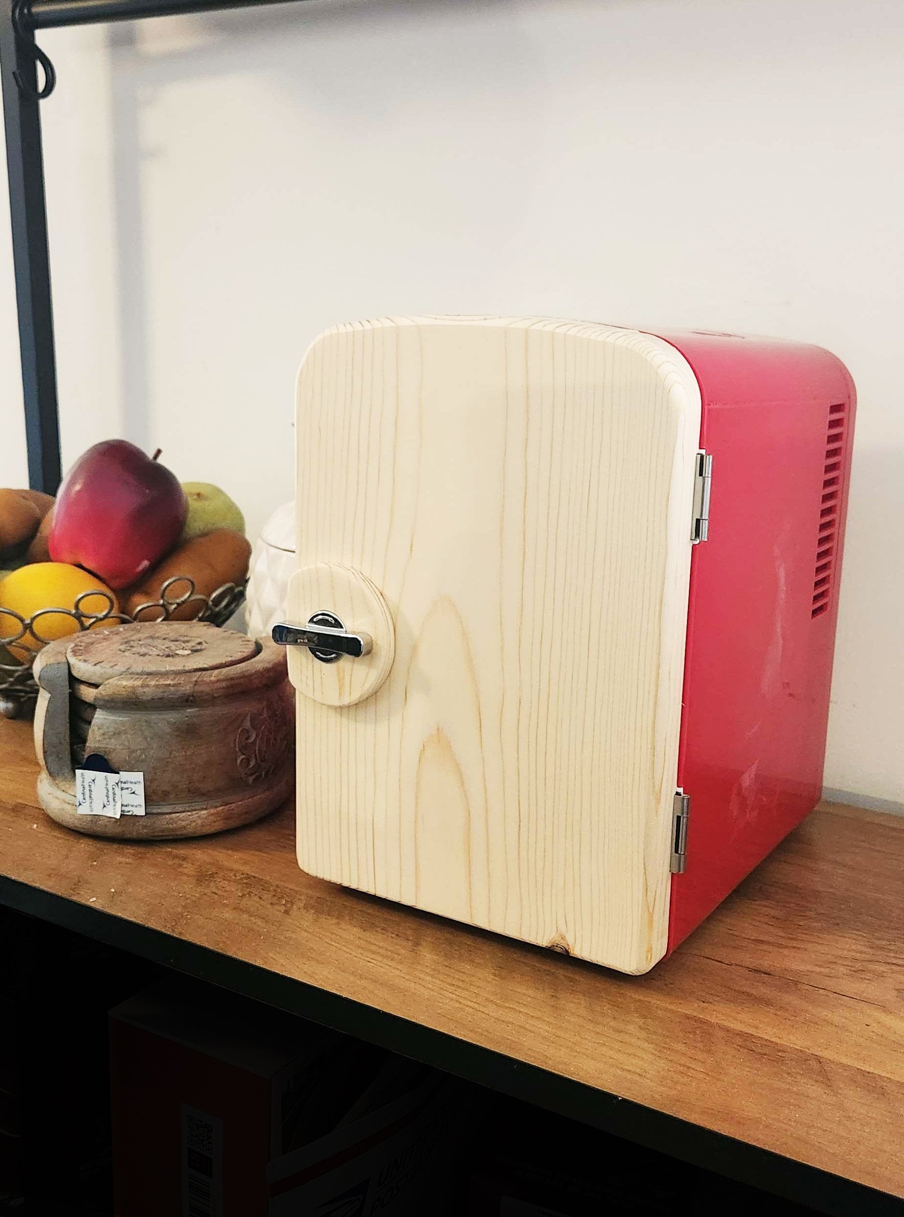 Custom Wood Door Mini Fridge | Mini Fridge | Small Drinks Fridge ...