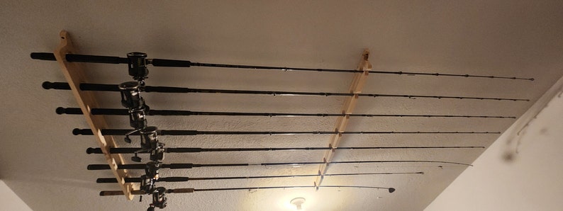Ceiling or Wall Mounted Fishing Rod Holder - Perfect for Medium-heavy ...