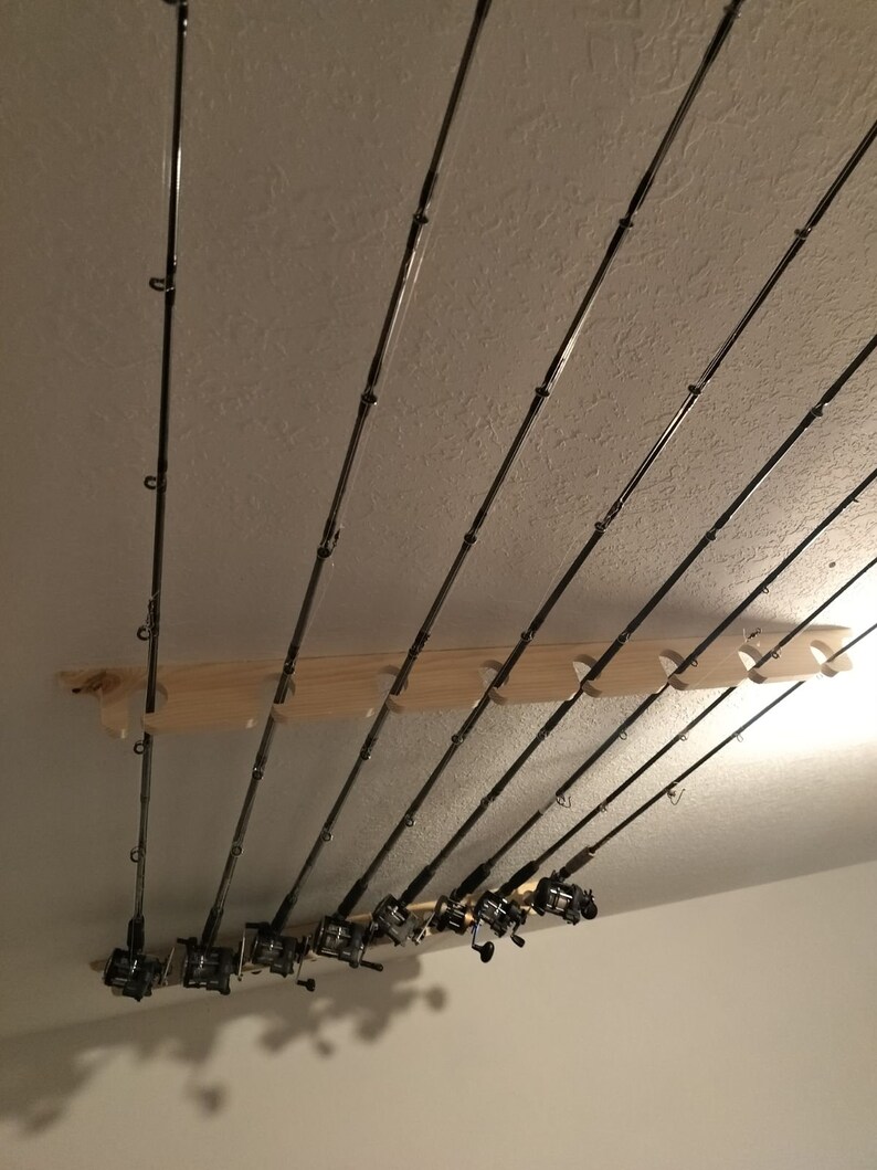 Ceiling or Wall Mounted Fishing Rod Holder - Perfect for Medium-heavy ...