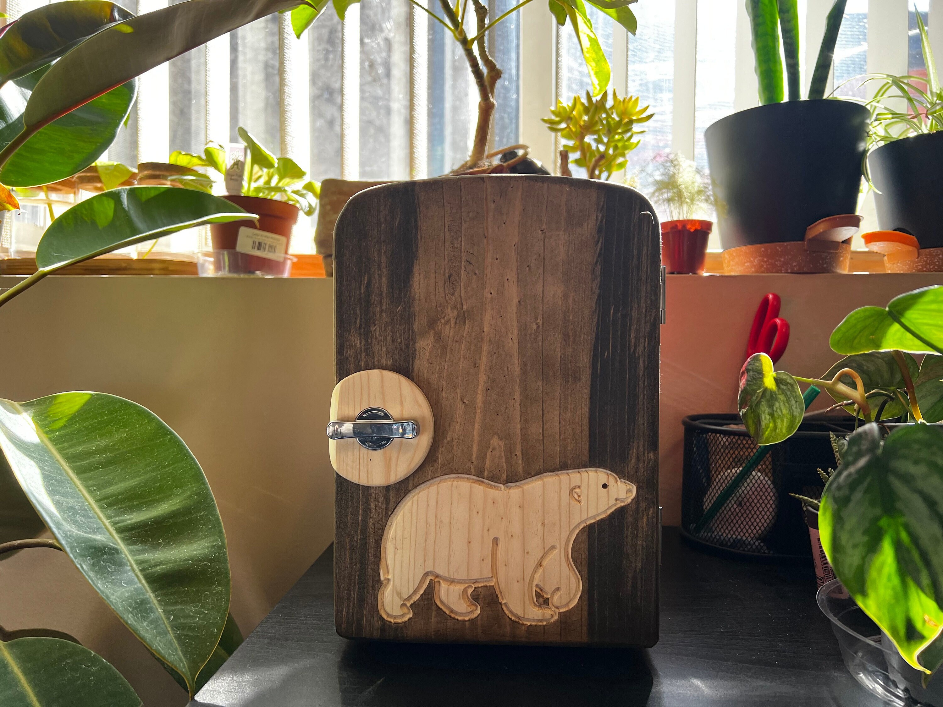 Custom Wood Door Mini Fridge | Mini Fridge | Small Drinks Fridge ...