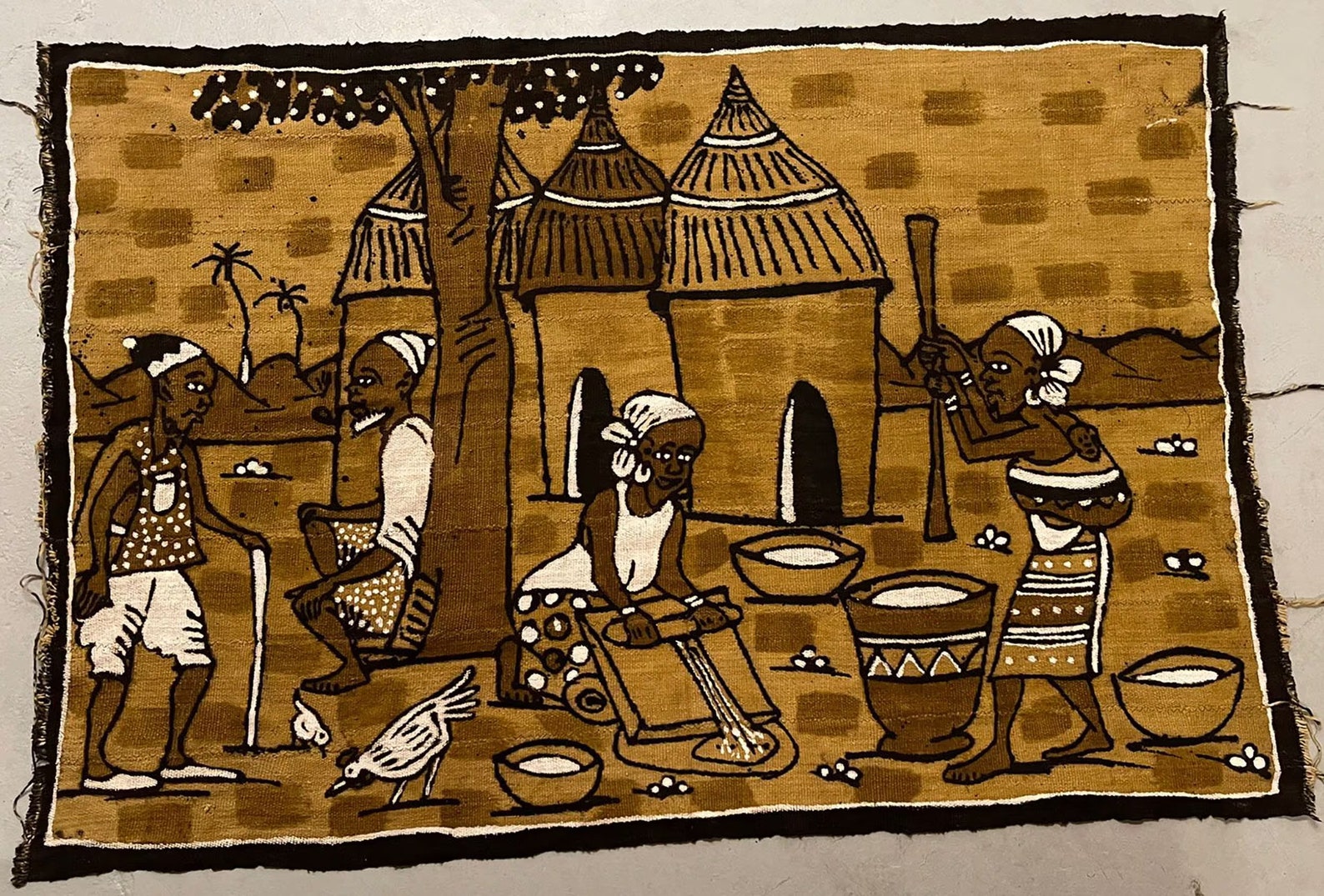 African Mudcloth Fabric Art - Authentic Bogolan - Mud Cloth - Hand ...