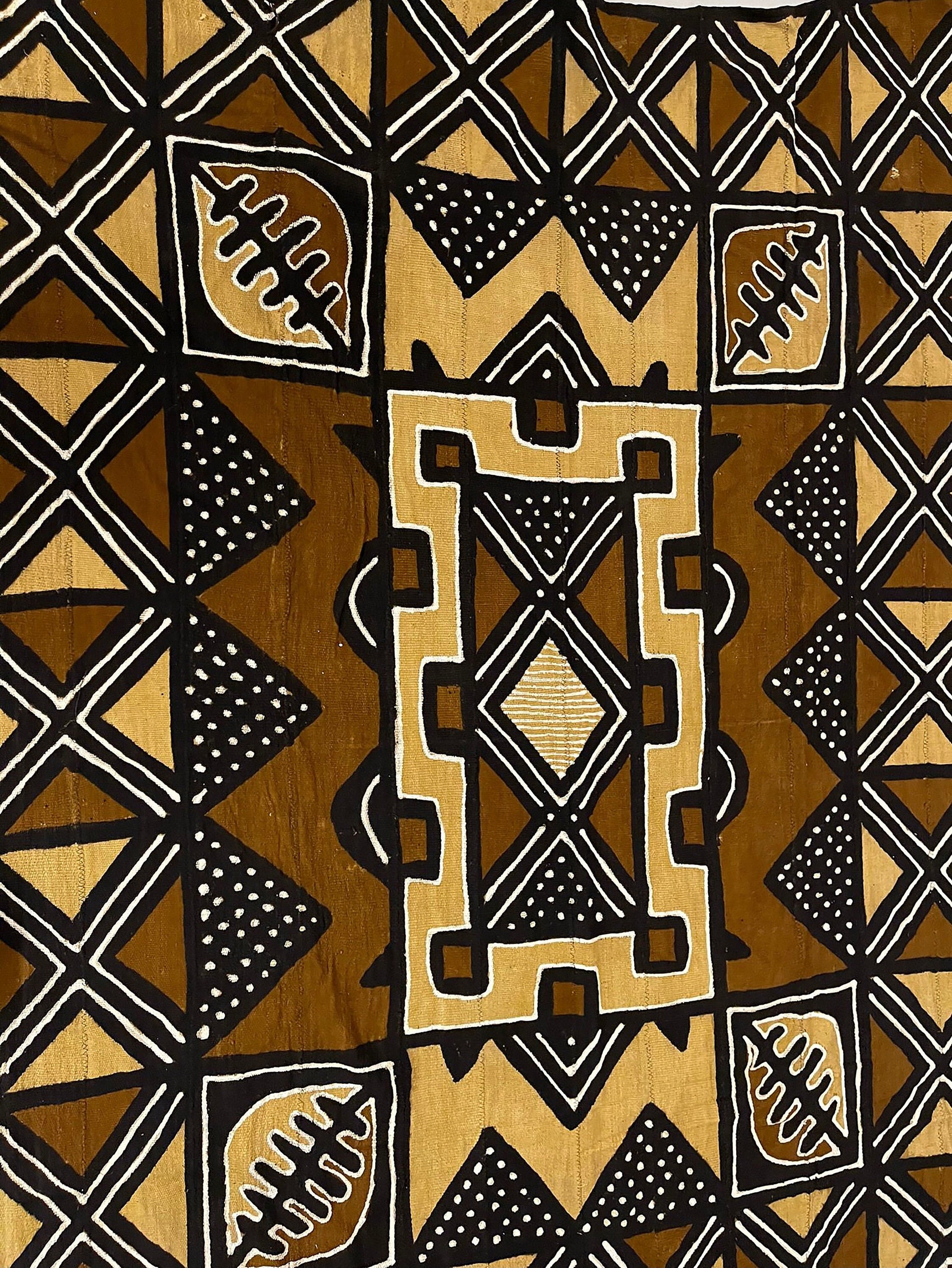 Authentic Mudcloth Fabric/ Mali Mudcloth/ Cowery Design/ Bogolanfini ...