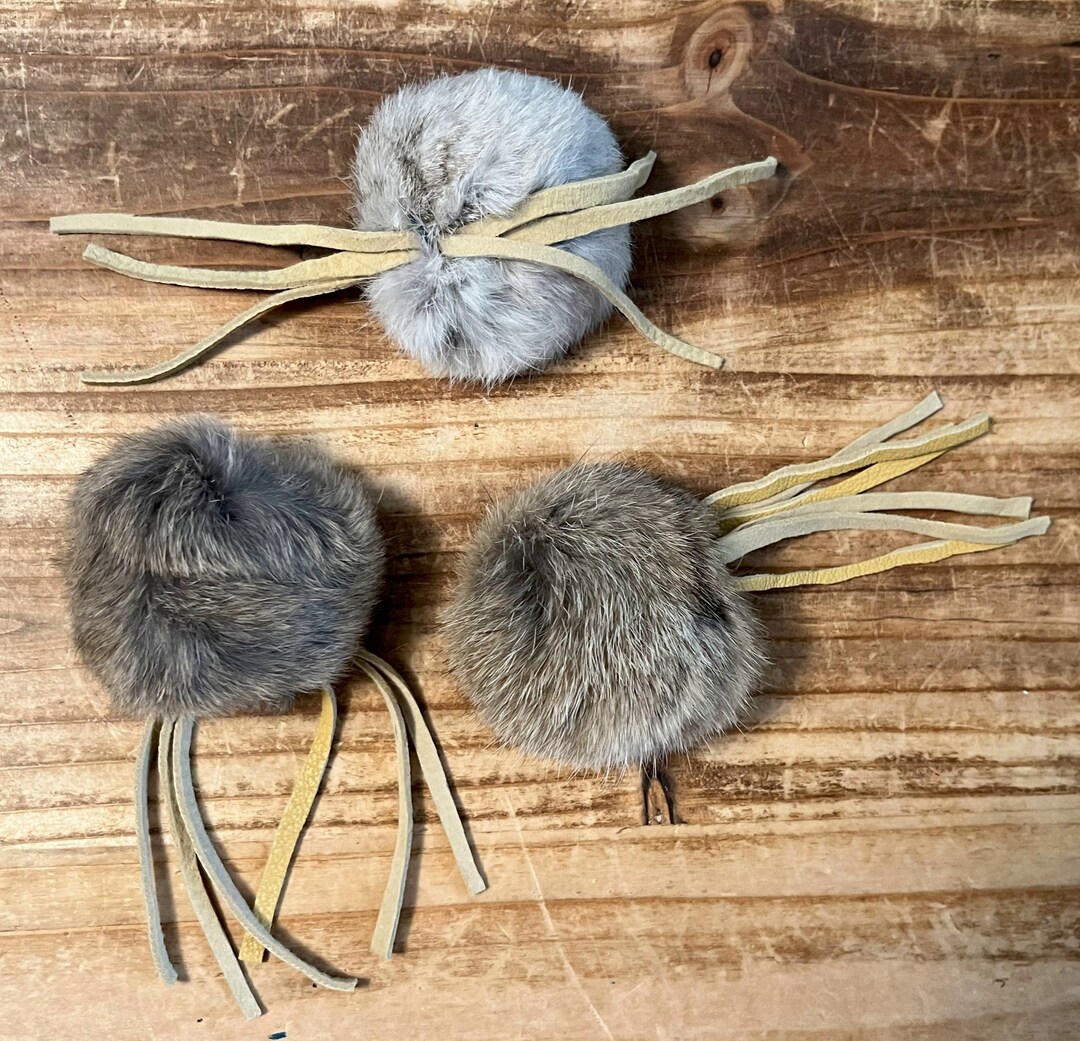 Fur-fuffle Cat Toy Natural Rabbit Fur Leather Strips - Etsy