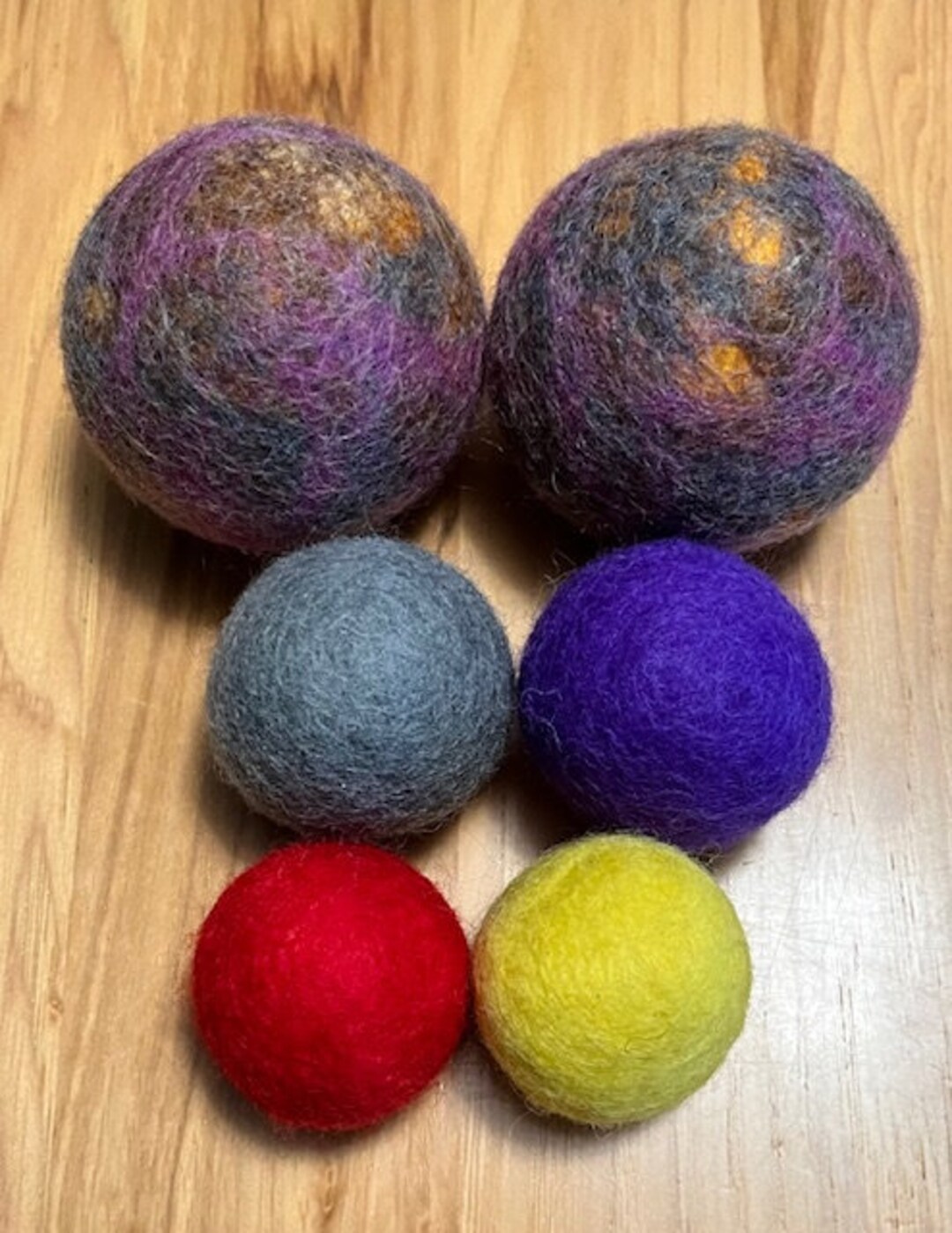 Felt Balls Handmade of 100% New Zealand Wool, Non-toxic Bright Colors ...