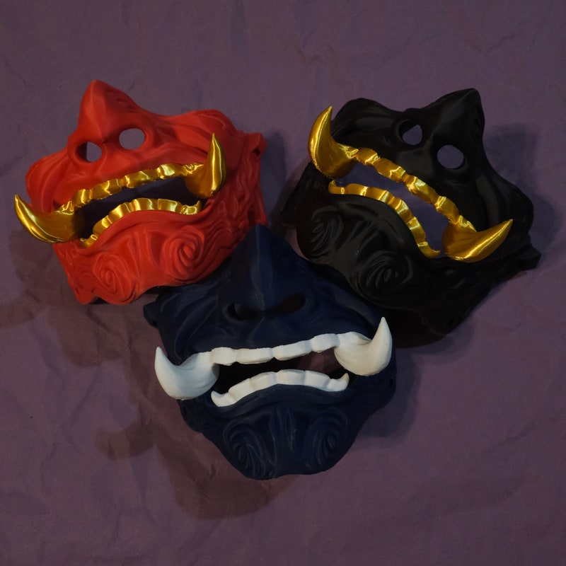 Oni Mask Half Face - Etsy