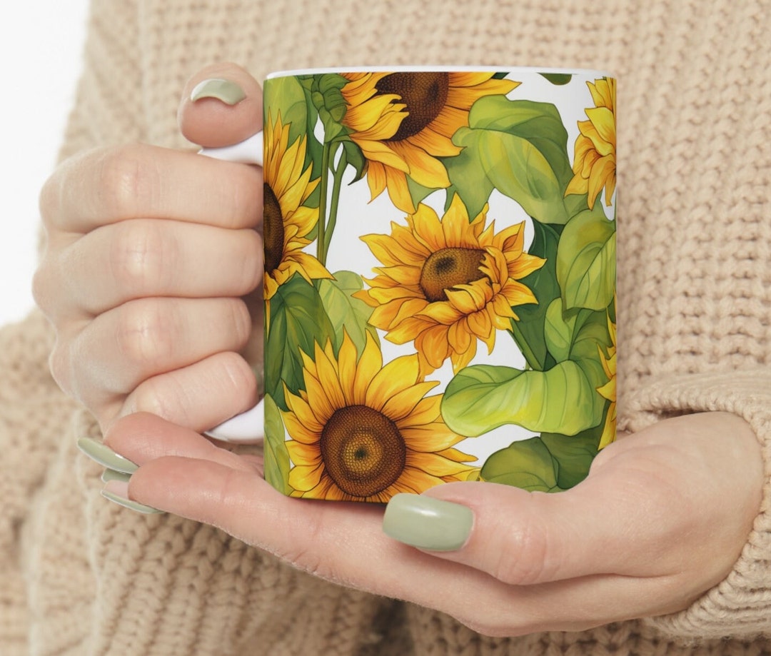 Sunflower Picture Mug,van Gogh Inspired Sunflower Gift, Gift, Mug, Mugs ...