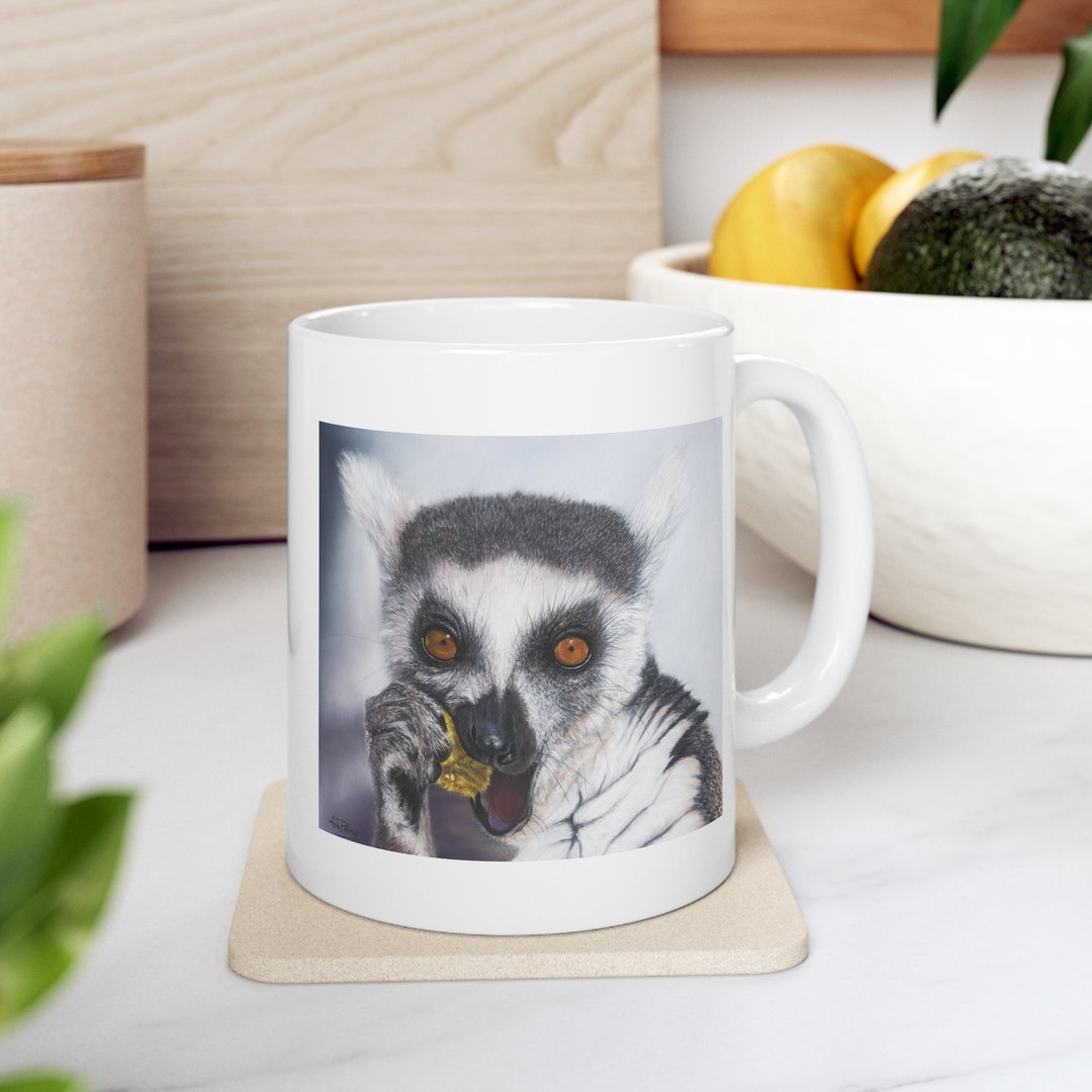 Lemur Mug, Lemur, Ring Tailed Lemur, Lemur Gift, Mug, Mugs, Coffee Mugs ...