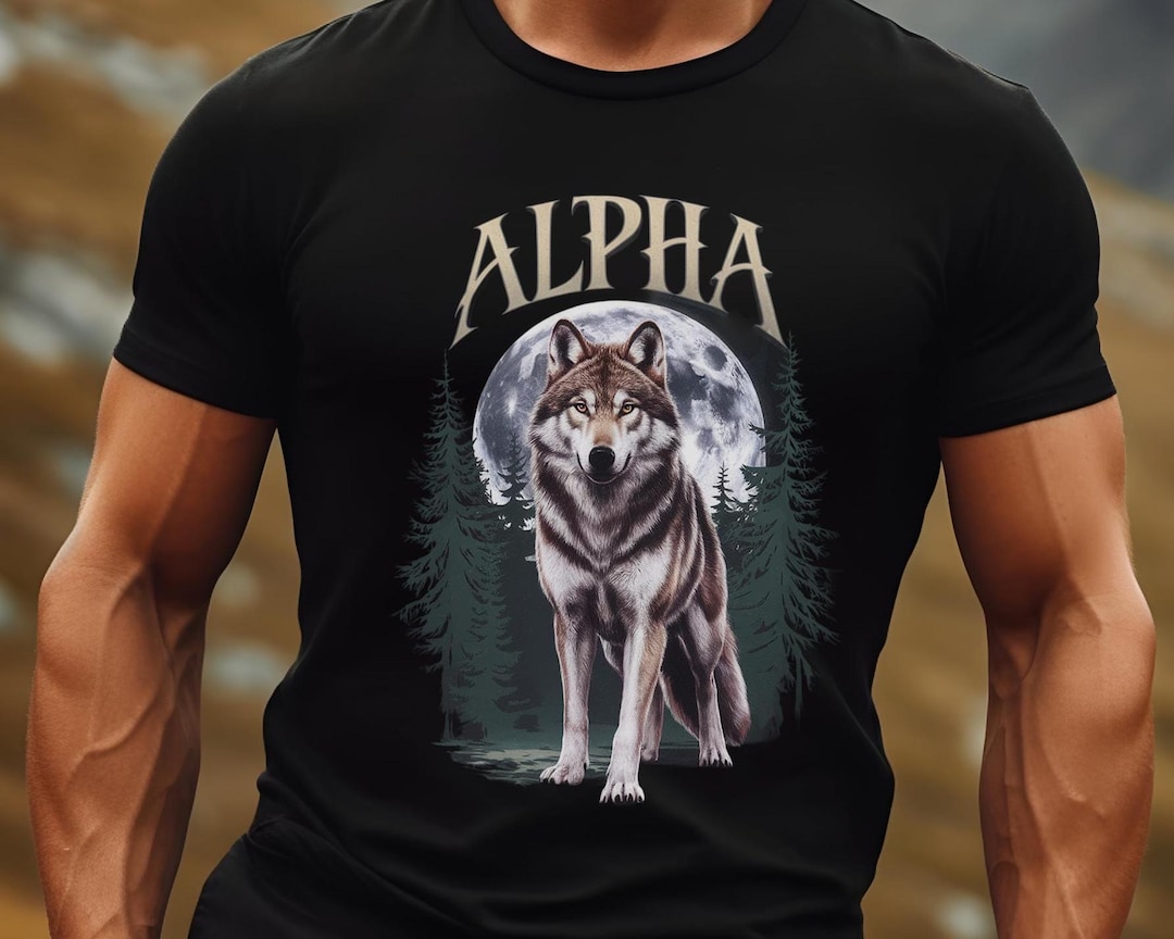 Alpha Wolf Shirt, Wolf Moon Tshirt 90s Graphic Shirt, Wolf Lovers Retro ...