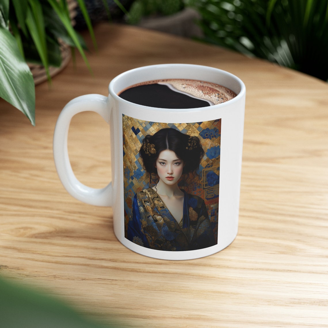 Mucha, Klimt Mug, Art Deco Mug, Alphonse Mucha,gustav Klimt, Geisha ...