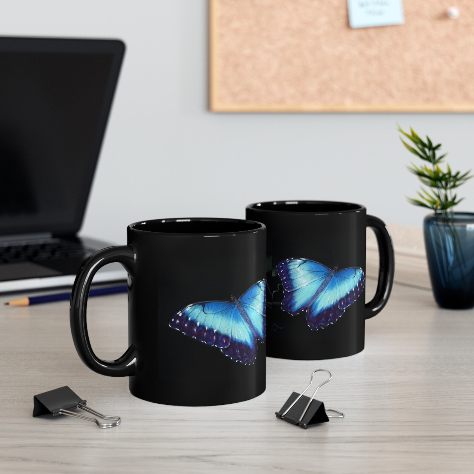 Butterfly Mug, Butterfly Blue Morpho, Butterfly, Gift, Bird, Mug, Mugs ...
