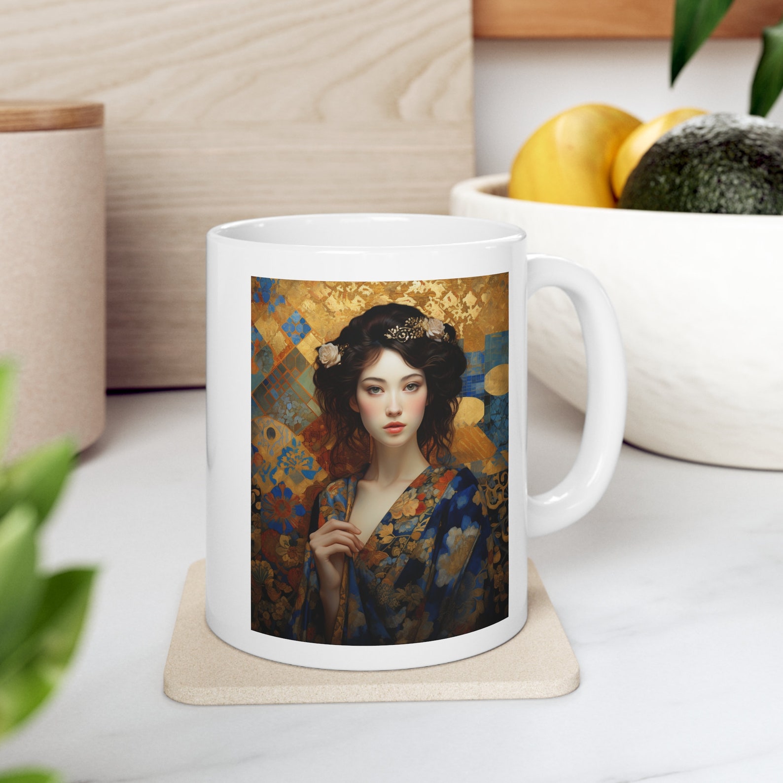 Mucha, Klimt Mug, Art Deco Mug, Alphonse Mucha,gustav Klimt, Geisha ...
