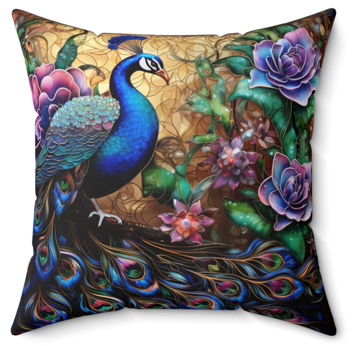 Exquisite Peacock Design Pillow, Peacock Pillow Gift Sumptuous Peacock ...