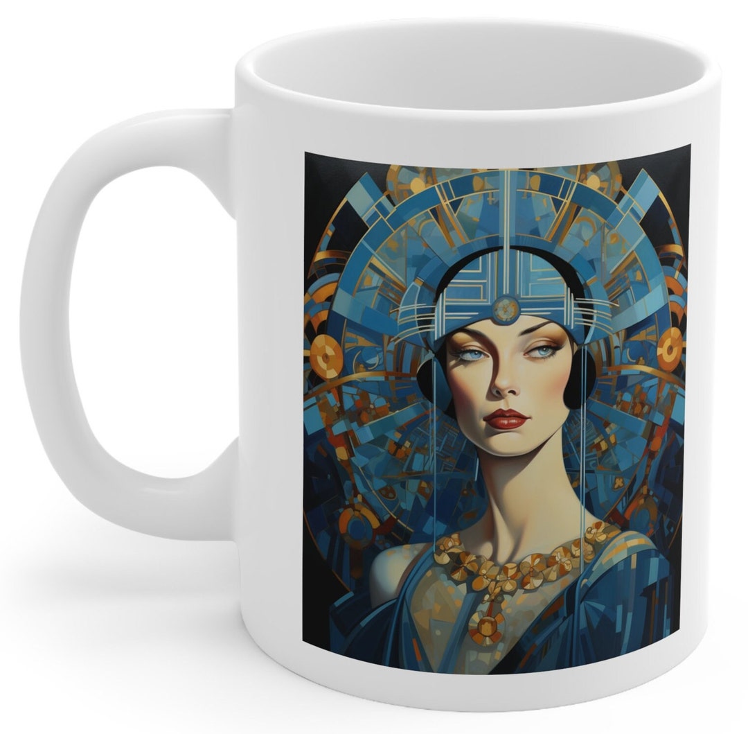 Mucha, Art Deco Mug, Alphonse Mucha, Art Nouveau Inspired Coffee Mug ...