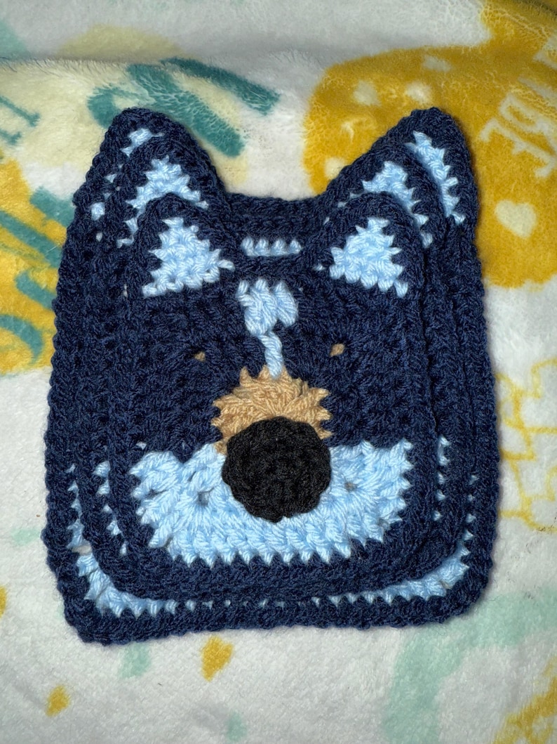 Blue Dog Granny Square PATTERN *3sizes - Etsy