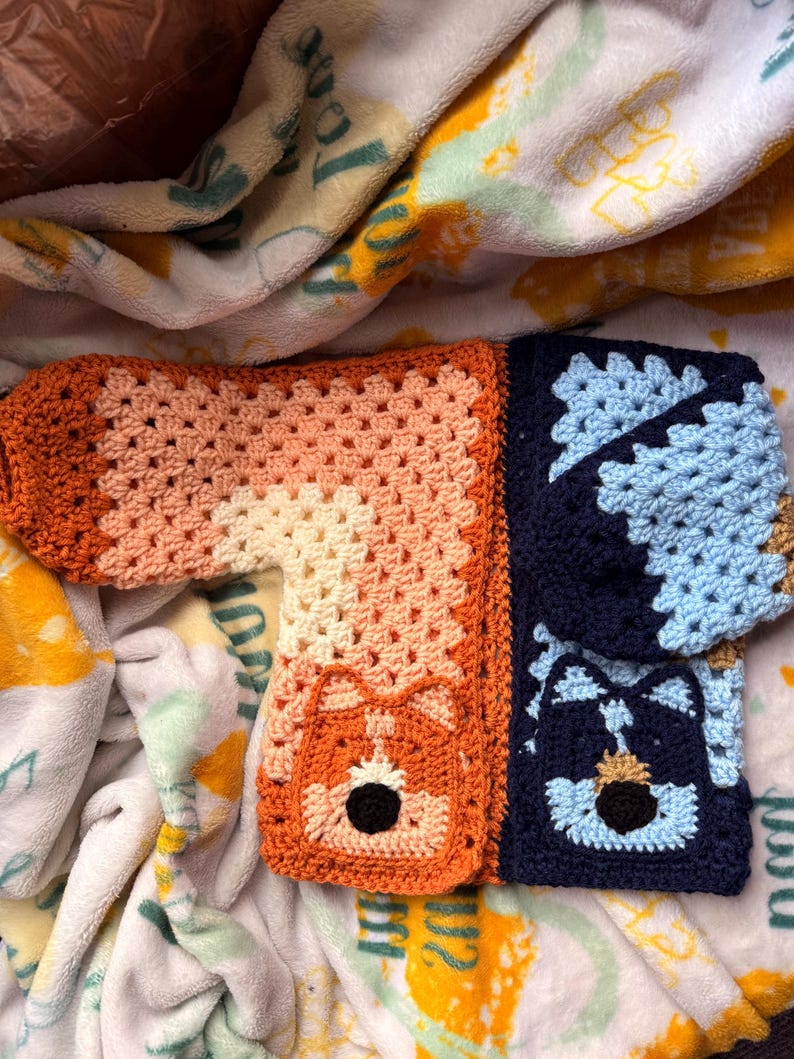 Blue Dog Granny Square PATTERN *3sizes - Etsy
