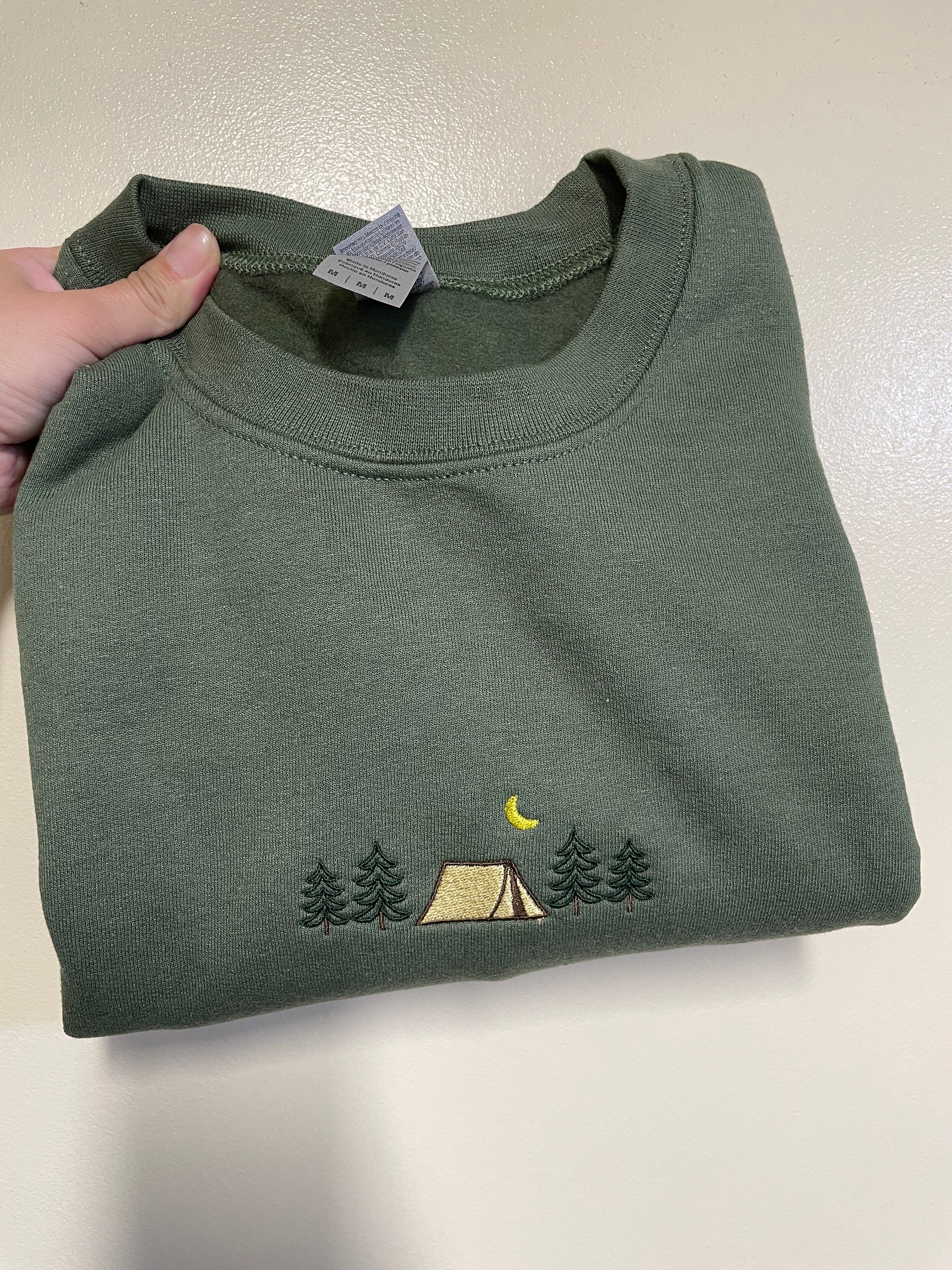 Camping Embroidered Crewneck Sweatshirt | Nature Lover Gift | Adventure ...
