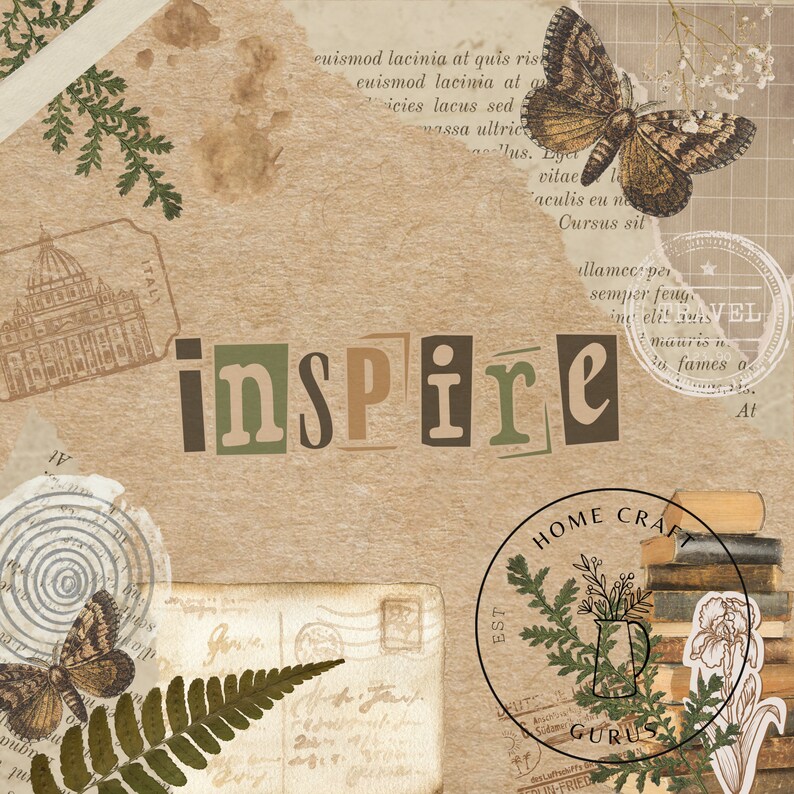 Vintage Scrapbook Inspire Tumbler Design - Etsy