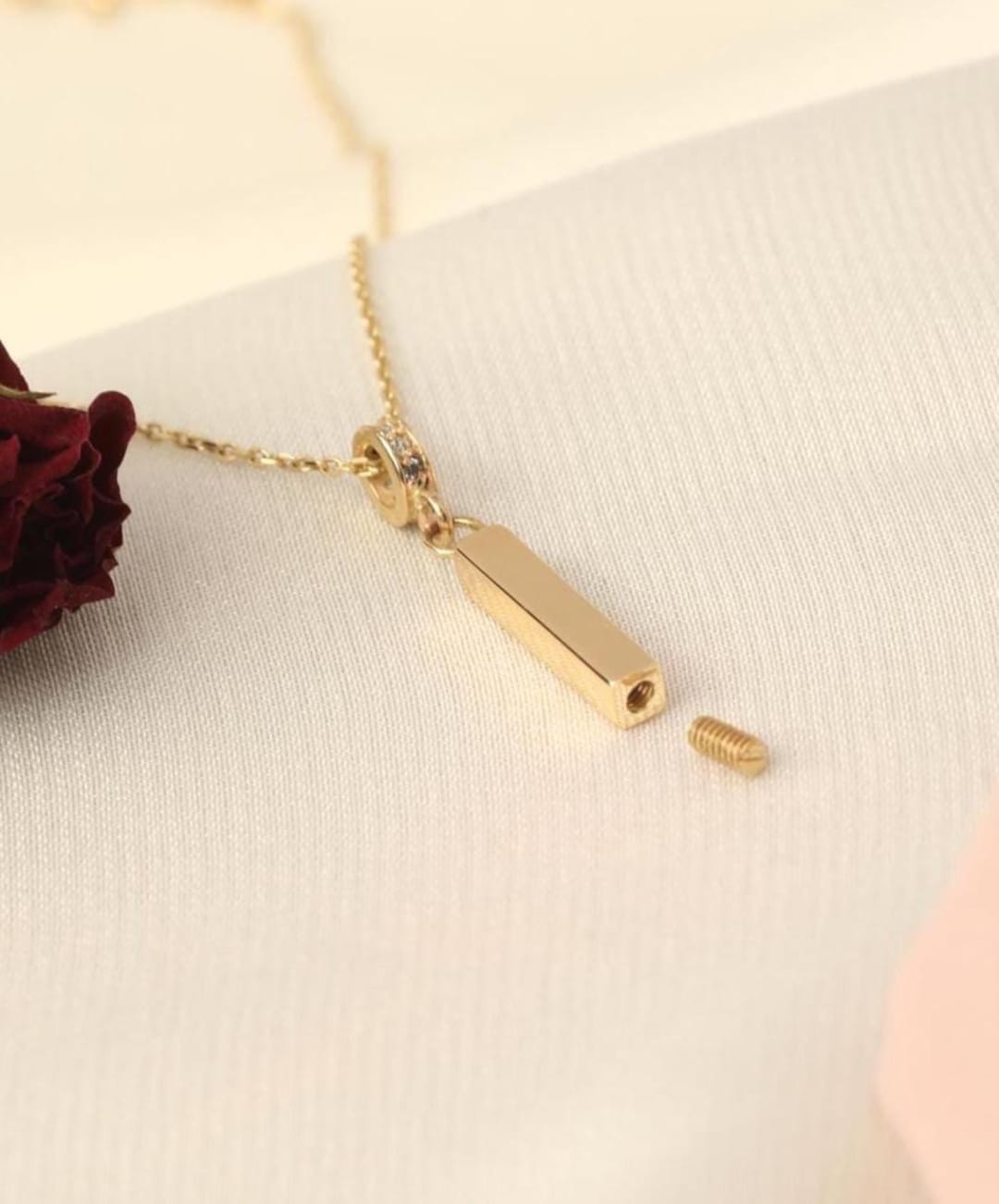 Bar Cremation Necklace for Ashes, Personalized Urn Necklace, Memorial ...