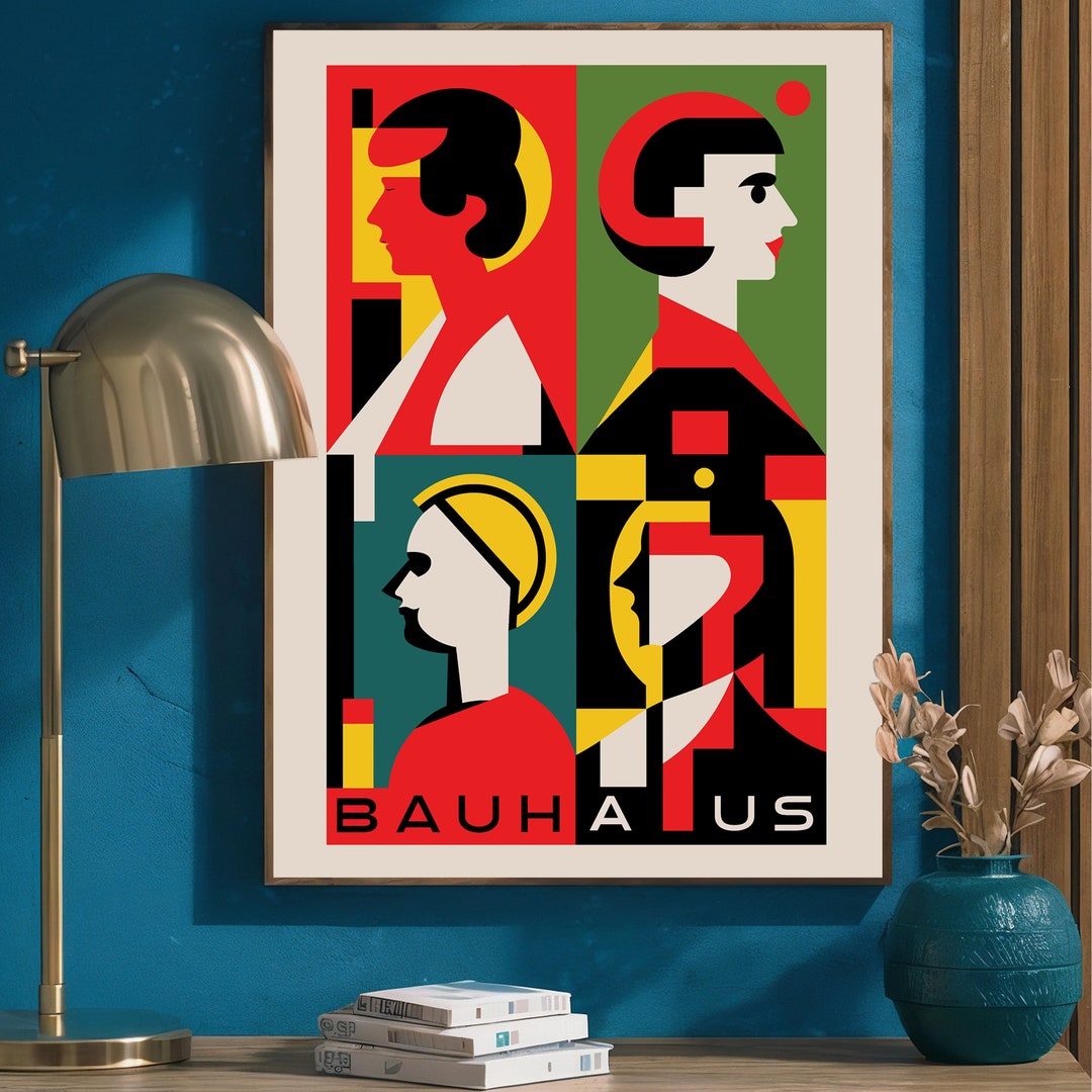 Bauhaus Design Four Faces Poster Modern Abstract Art Digital Download ...
