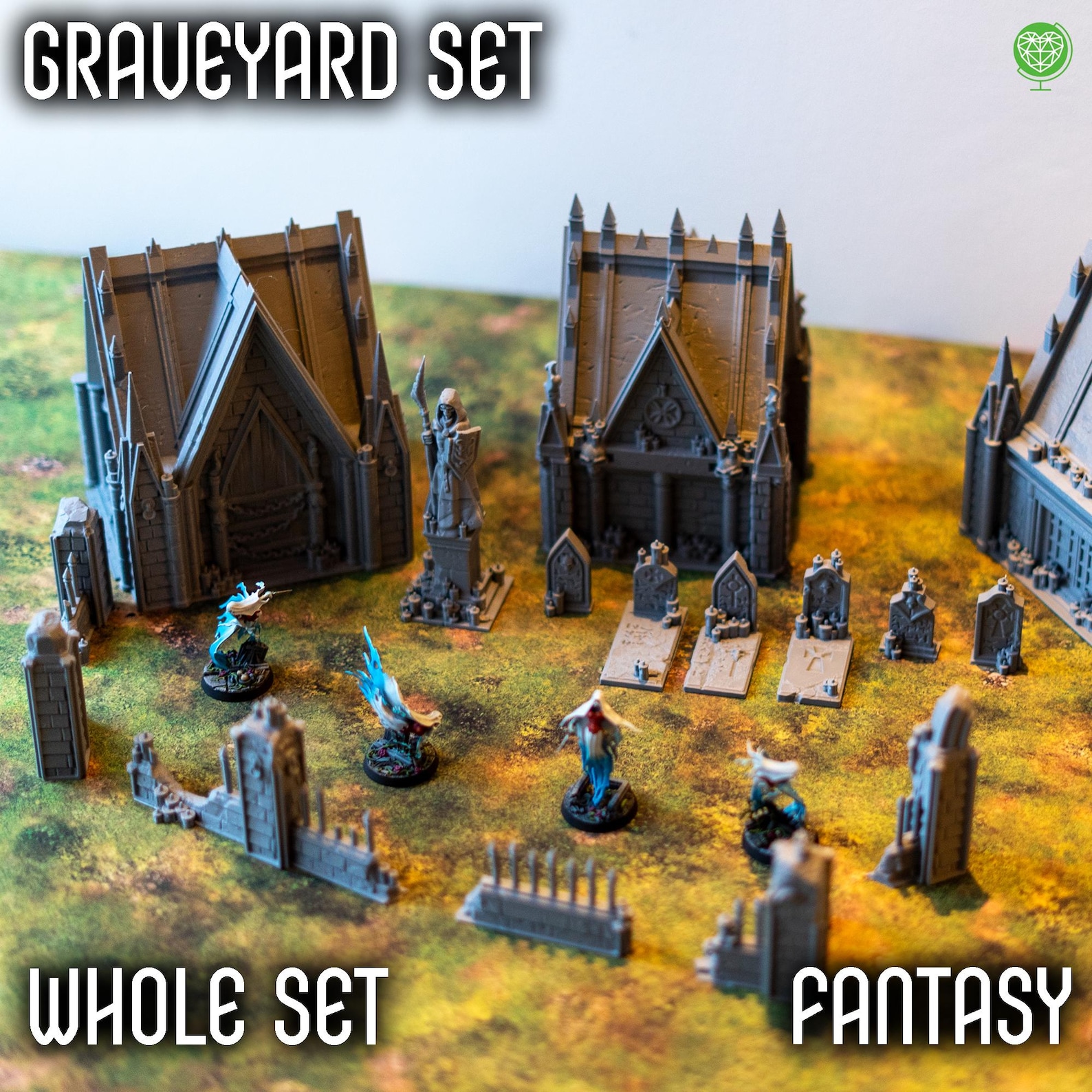Graveyard Terrain Set: Fantasy Tabletop, Aos, Old World by Txarli ...