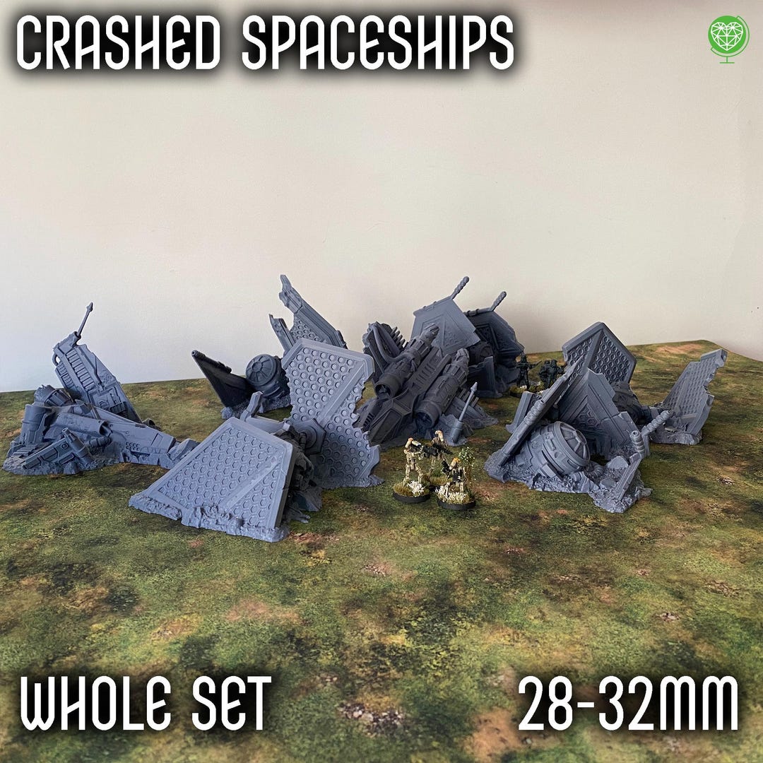 Crashed Spaceship Terrain: Sci-fi Tabletop Wargaming - 28-32mm Scale - Etsy