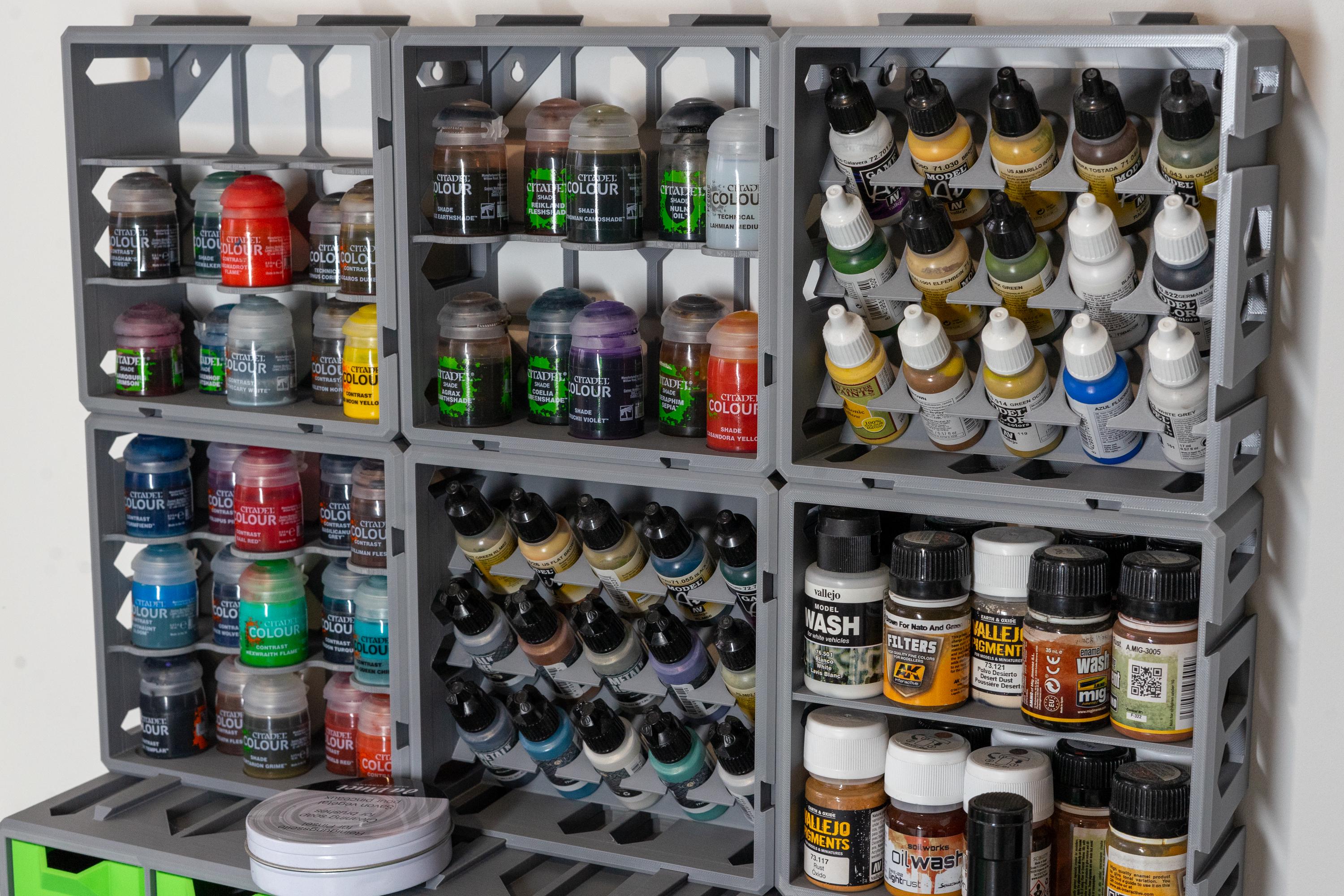 Modular Paint Rack Hobby Zone Paints Organizer Citadel Vallejo Txarli ...