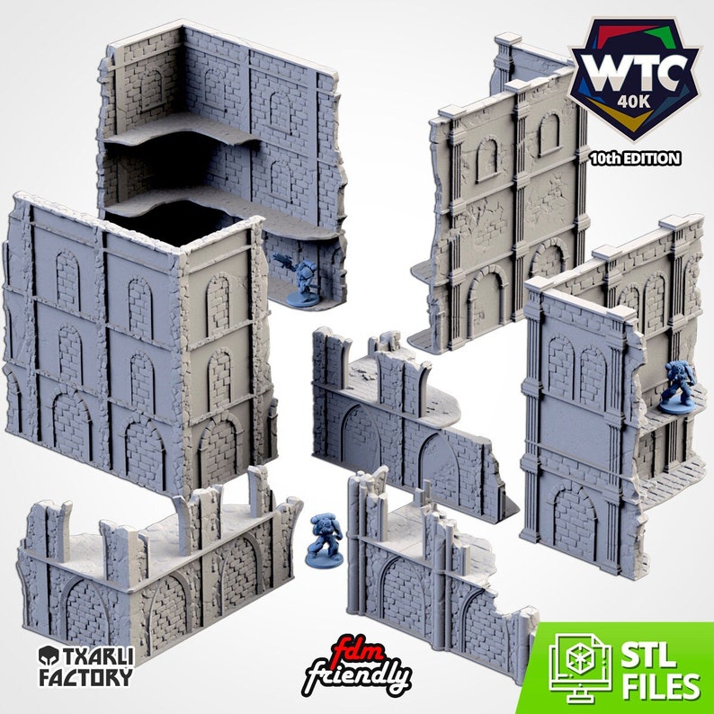 Tabletop Terrain Classical Ruins 10th Edition WTC 40K Compatible Txarli ...