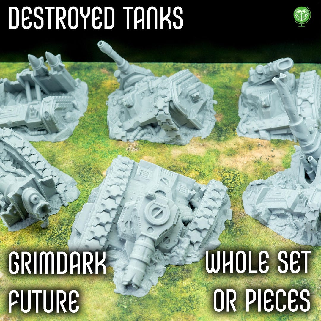 Destroyed Tanks - Grimdark Future Set for Sci-fi Tabletop Games ...