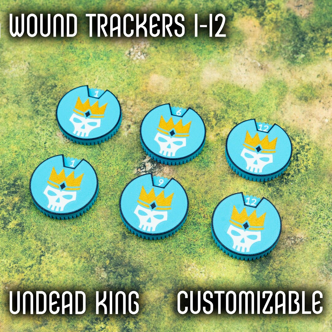 Wound Tracker – Customizable Colors, Undead King Style, Tabletop Gaming ...