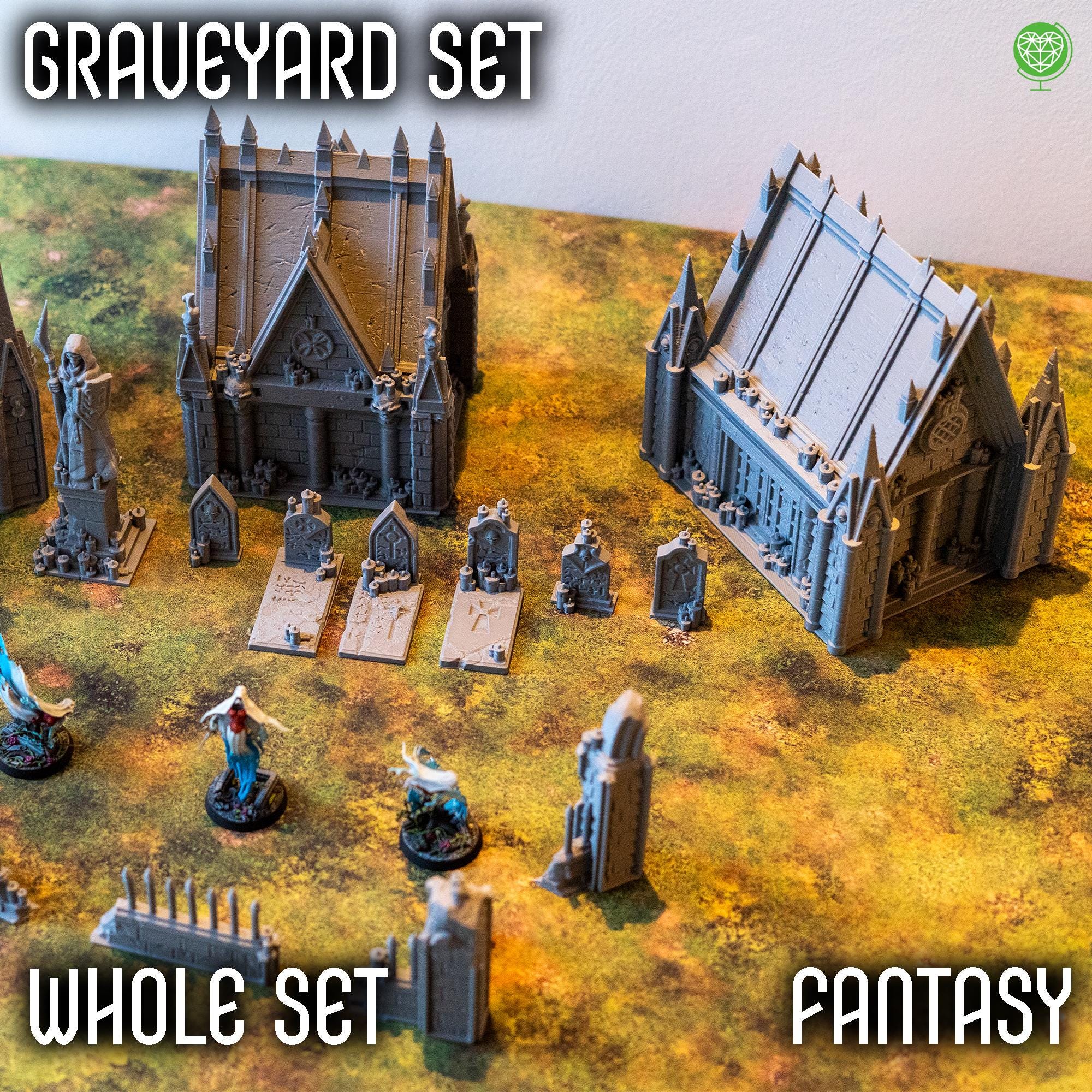 Graveyard Terrain Set: Fantasy Tabletop, Aos, Old World by Txarli ...