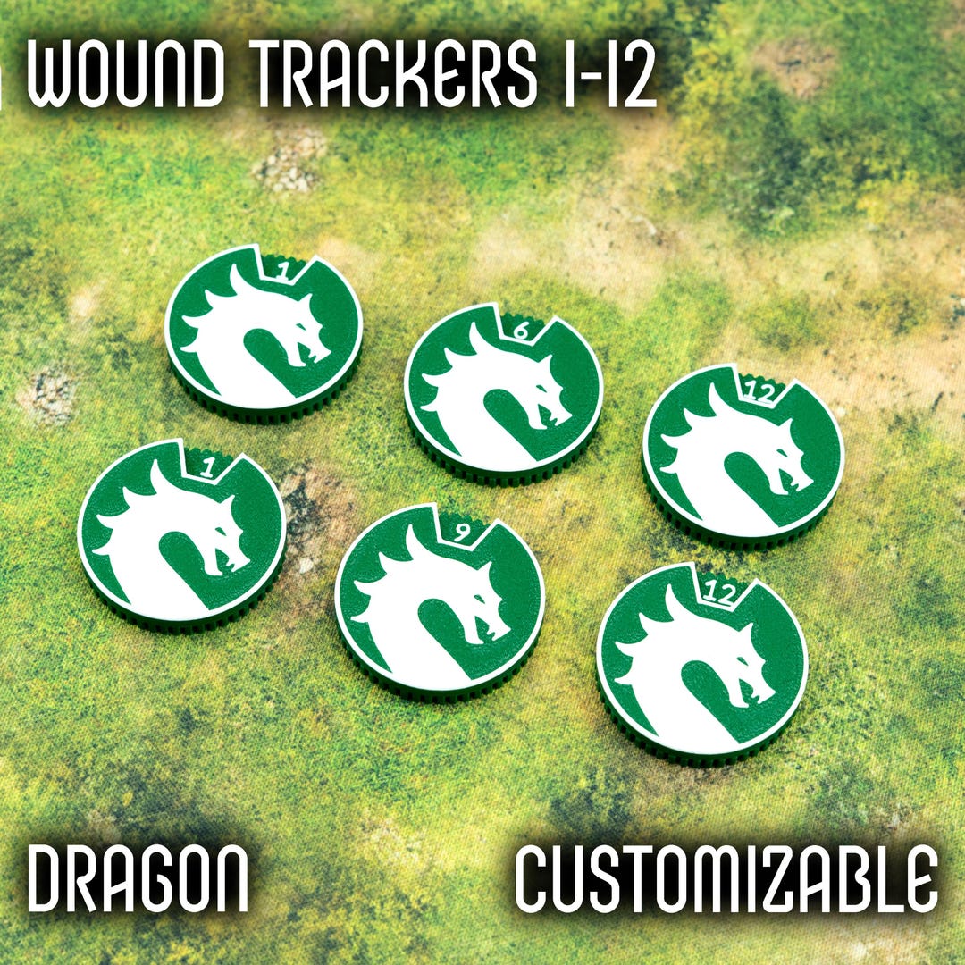 Wound Tracker for Tabletop Games – 12 Wounds With Customizable Colors ...