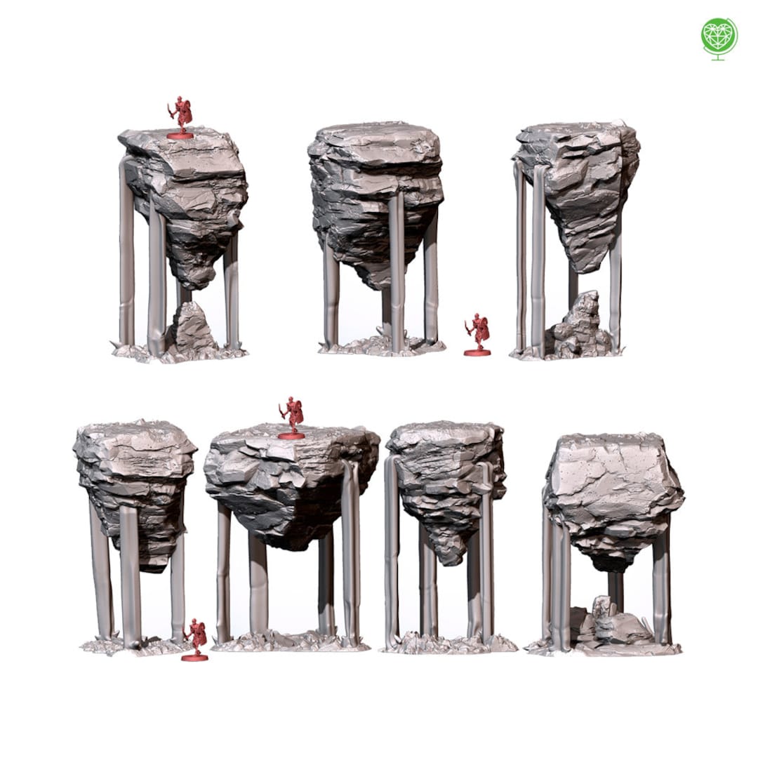 Floating Rocks | Fantasy Terrain | Txarli Factory | Fantasy Battle - Etsy