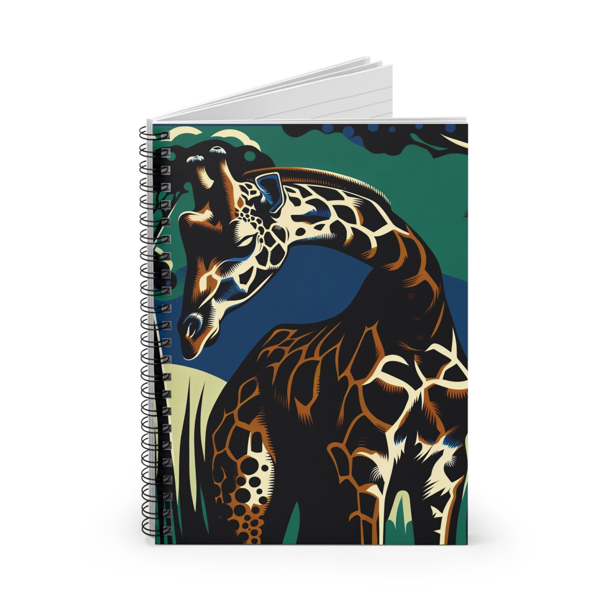 Great Giraffe Notebook Nature Animal Spiral Notebook Ruled Line 118 ...