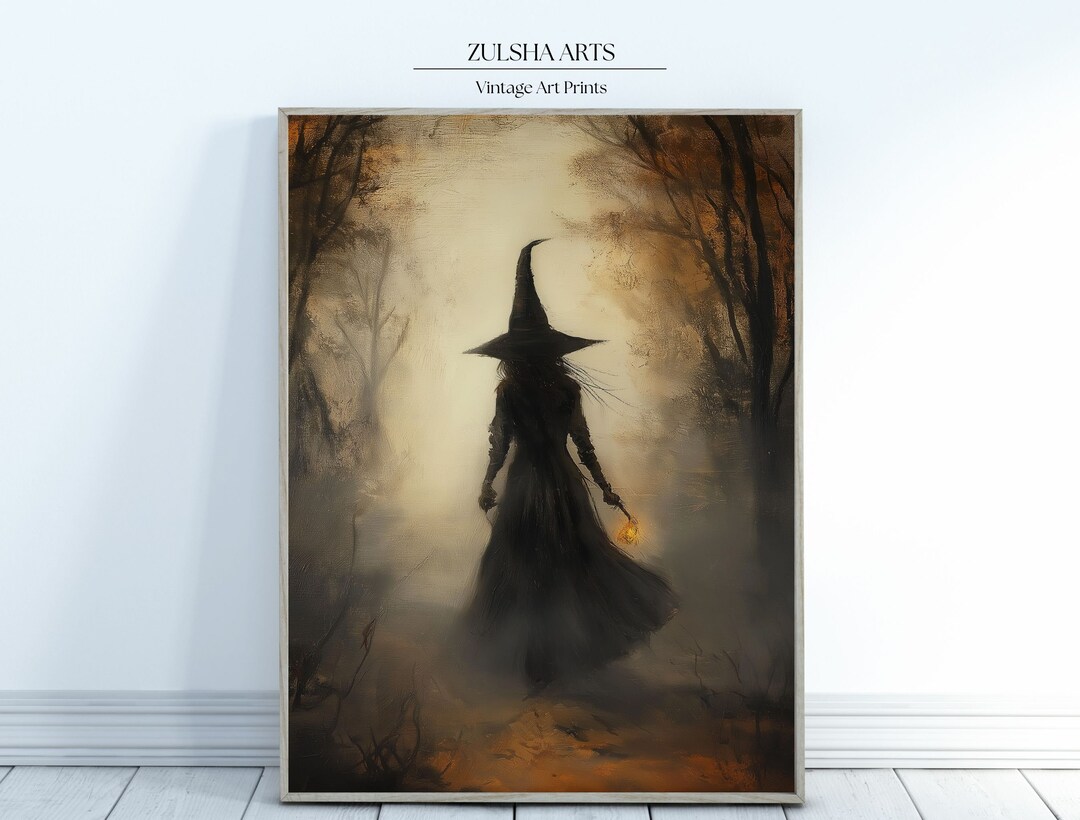 PRINTABLE Halloween Witch Print, Vintage Witchy Wall Art, Rustic ...