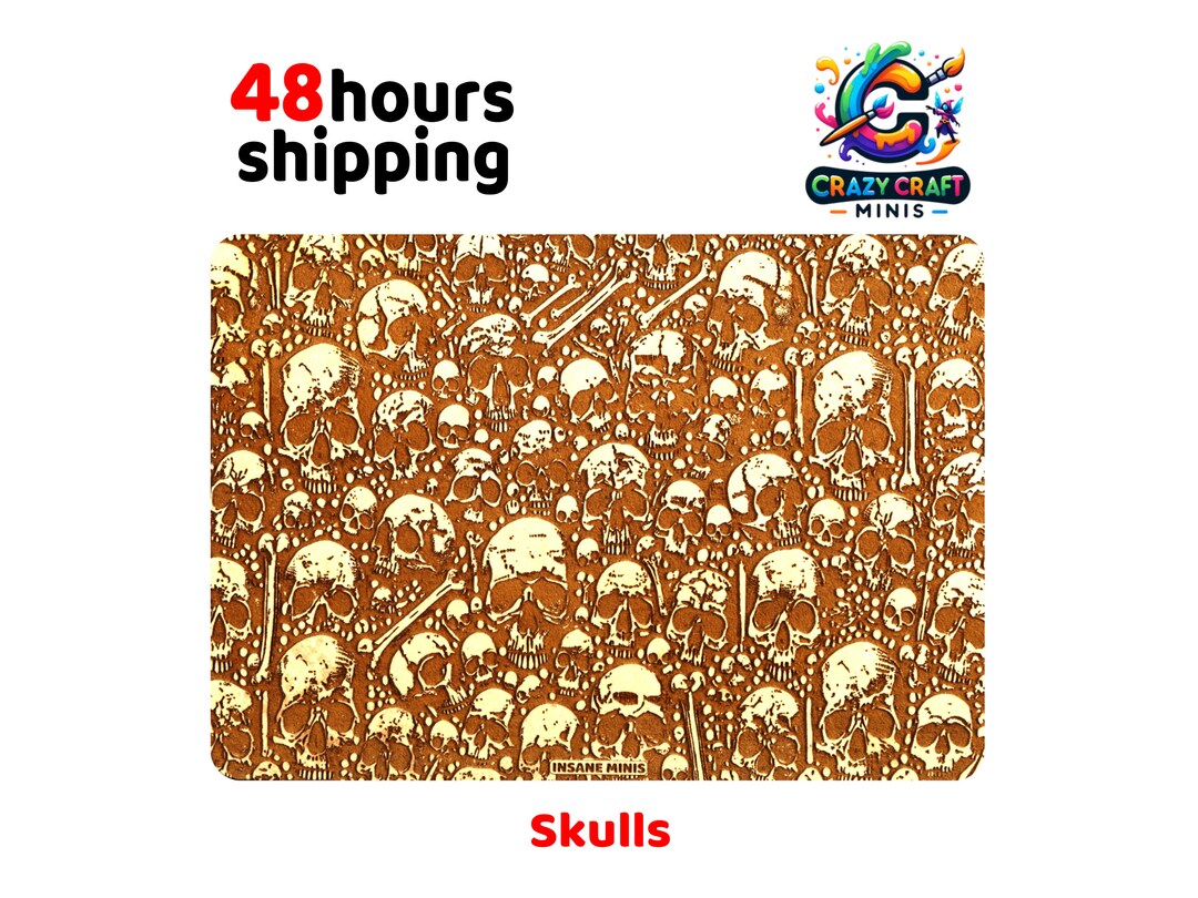 Skulls Dry Brushing Texture Palette A4 / A5 / A6 Versions Detailed ...