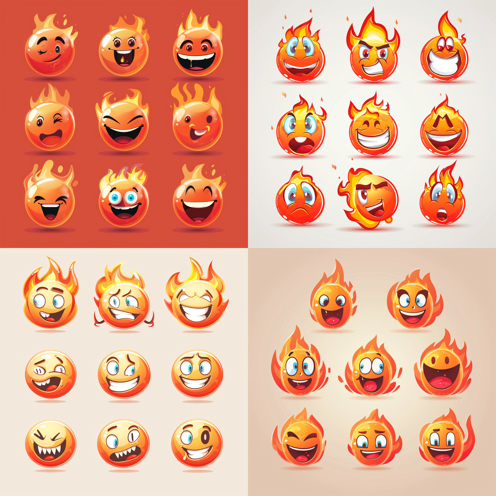 Art Illustration of Fire Emojis ,sticker Emojis - Etsy