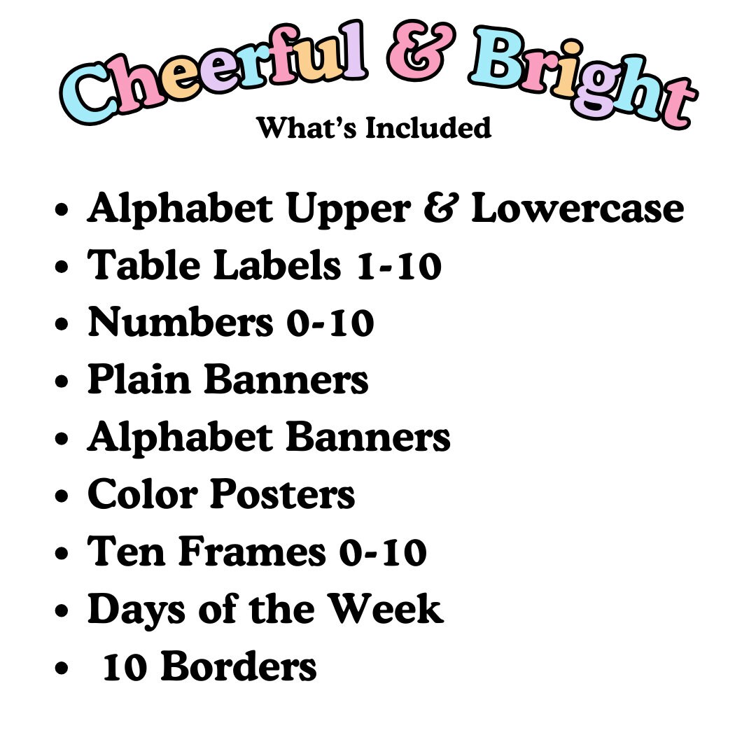 Cheerful and Bright Classroom Decor Themed Bundle - Etsy