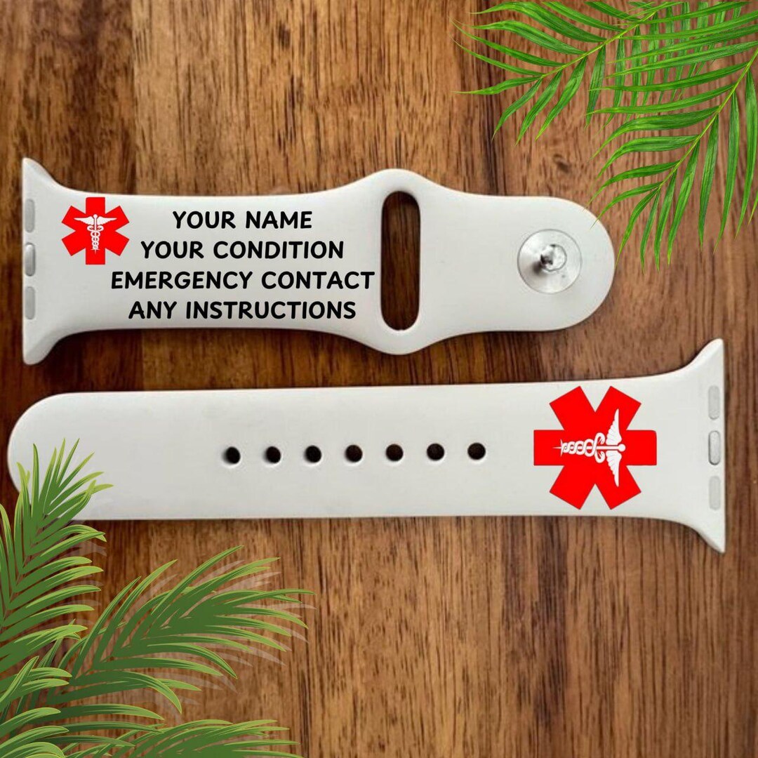 Laser Engraved Medical Alert Apple Watch Band, Personalized Silicone - Etsy