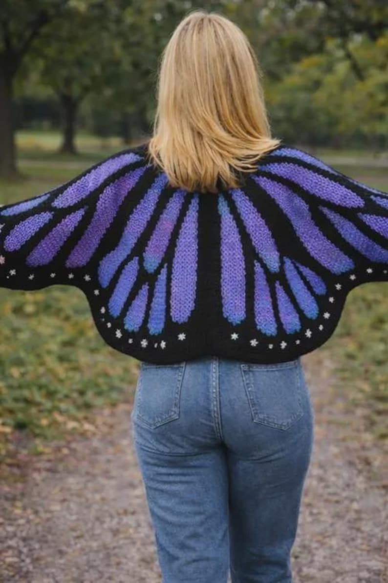 Handmade Butterfly Wing Cardigan • Chunky Knit Monarch Cropped Sweater ...