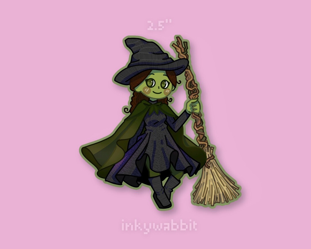 Elphaba Thropp Fanart Sticker: Wicked Witch of the West Matte Vinyl ...
