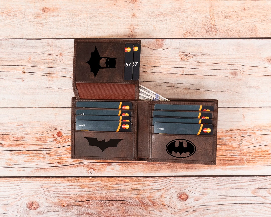 With Superhero Logo Leather Tri-fold Wallet, Wallet for Your Father and ...