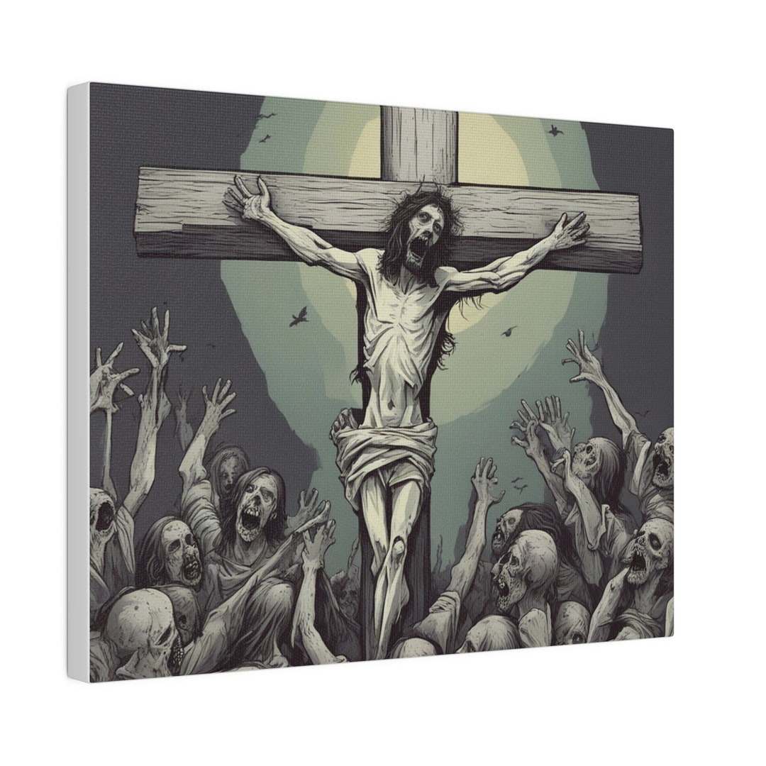 AI Zombie Jesus Canvas Art Matte Wall Painting, Famous Artwork ...