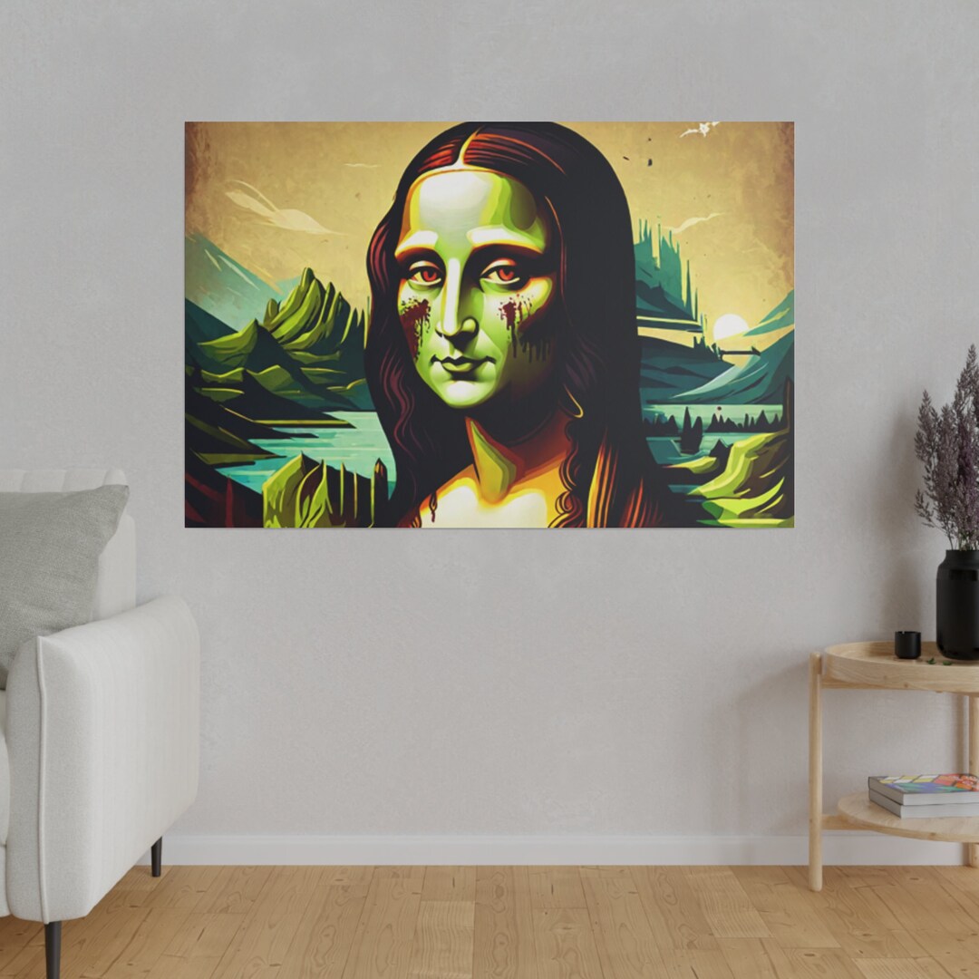 Zombie Mona Lisa AI Art Matte Canvas Prints, Zombie Apocalypse Style ...