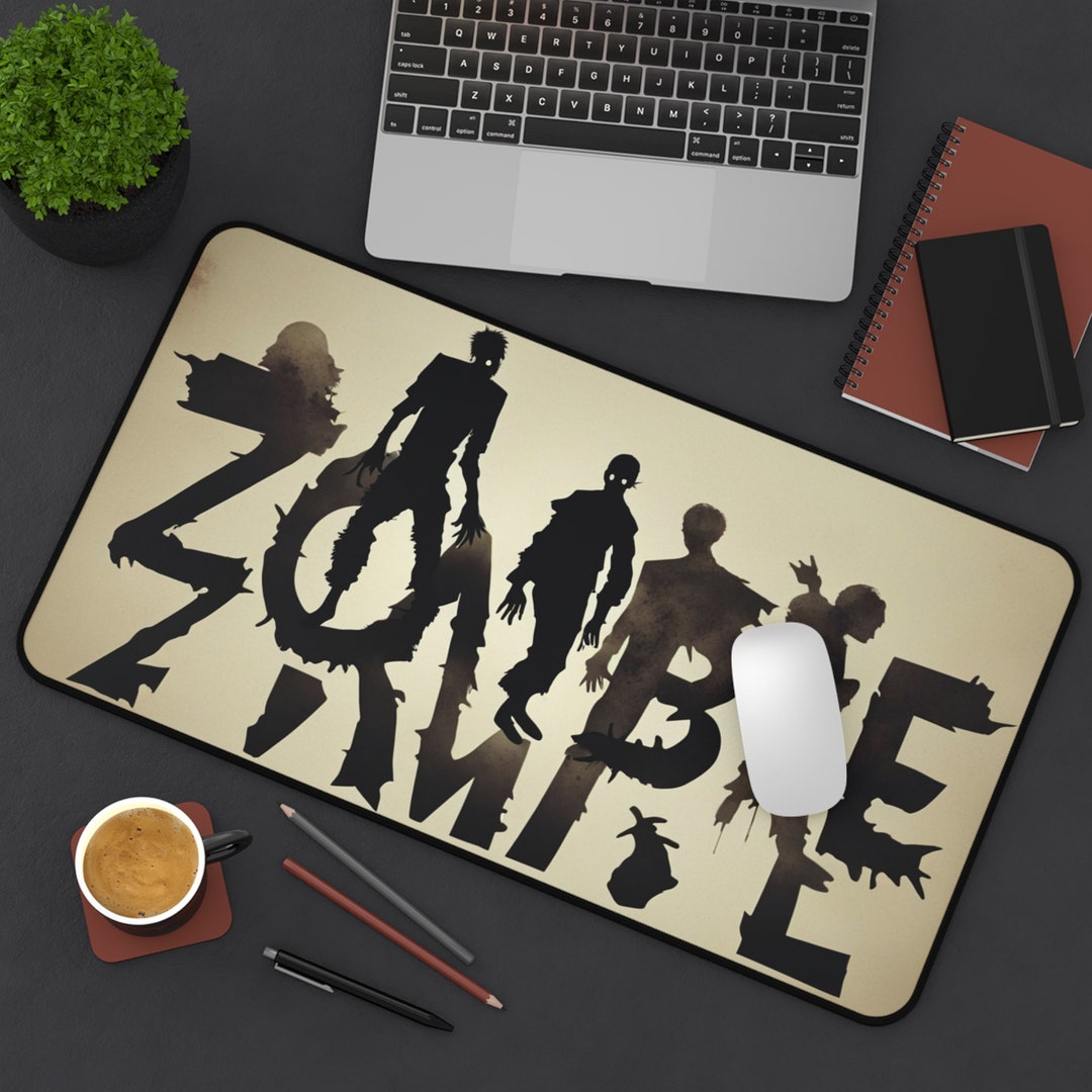 Zombie Decor Spooky Art Desk Mat, AI Horror Art Mouse Mat, Cool Desk ...