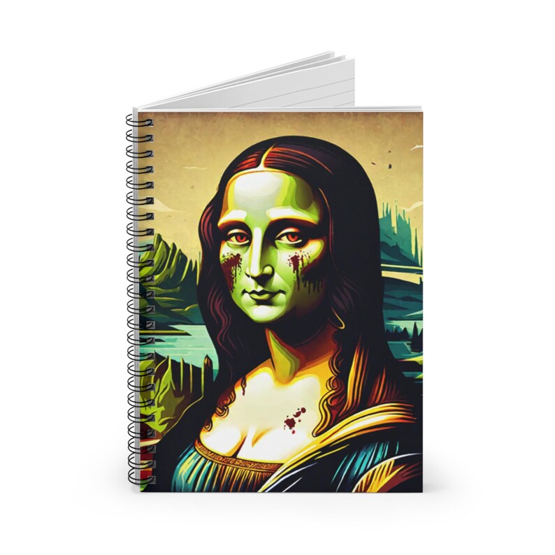 Zombie Mona Lisa AI Art Notebook, Ruled Paper Note Pad Office Desk Gift ...