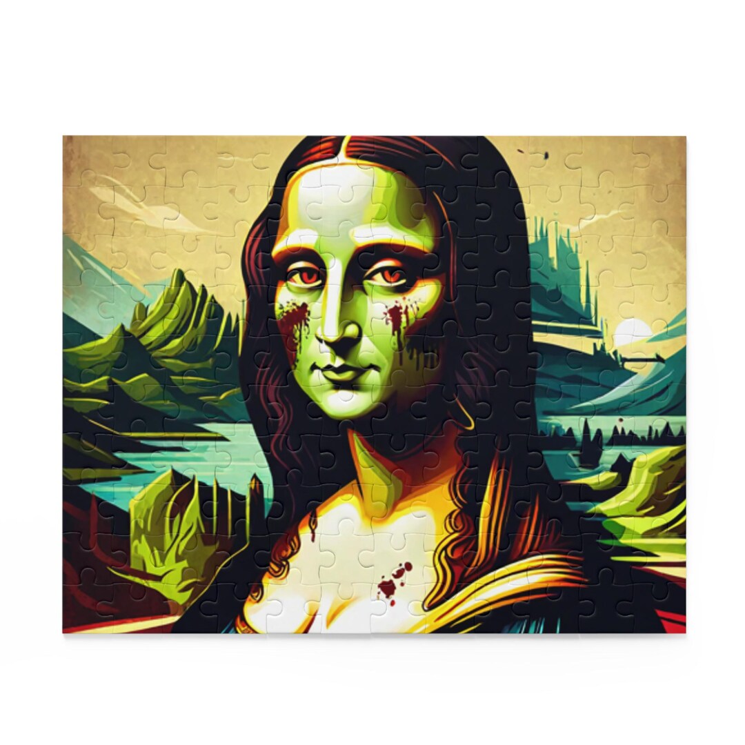 Mona Lisa Zombie Jigsaw Puzzle, Unique Horror Fan Gift, AI Generated ...