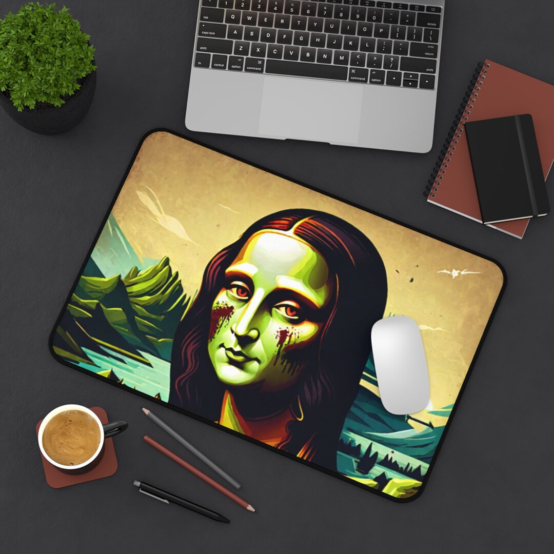 Mona Lisa Zombie AI Art Mat Unique Prints Cool Desk Mats - Etsy