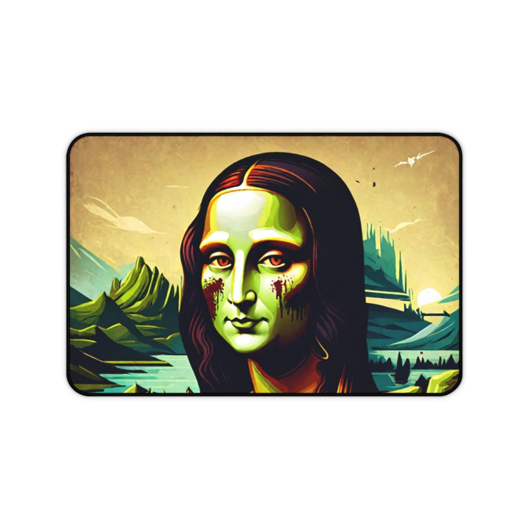 Mona Lisa Zombie AI Art Mat, Unique Zombie AI Prints, Cool Horror Art ...