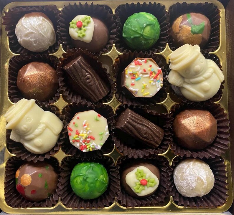 Luxury British Handmade Christmas Chocolate Selection - Etsy UK
