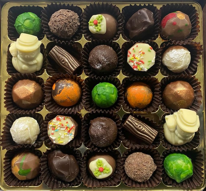 Luxury British Handmade Christmas Chocolate Selection - Etsy UK